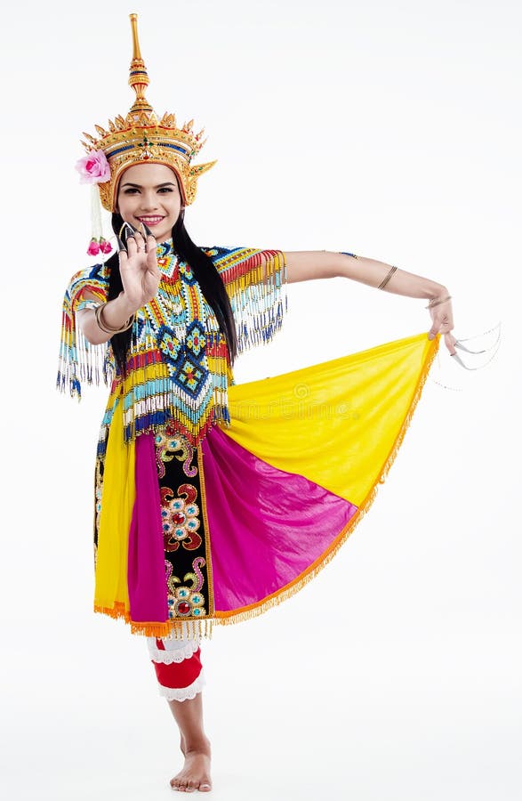 The Lady is Wearing Southern Thai Classical Dancing Suit Stock Photo ...