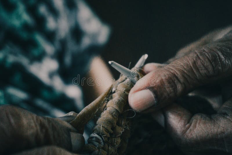 A Lady Weaving the Wool by Hand with the of Special Type of Stick Stock ...