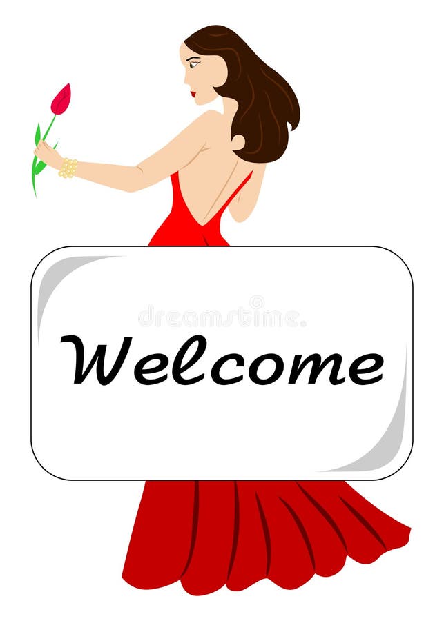 Lady welcome stock vector. Illustration of rich, body - 56346342