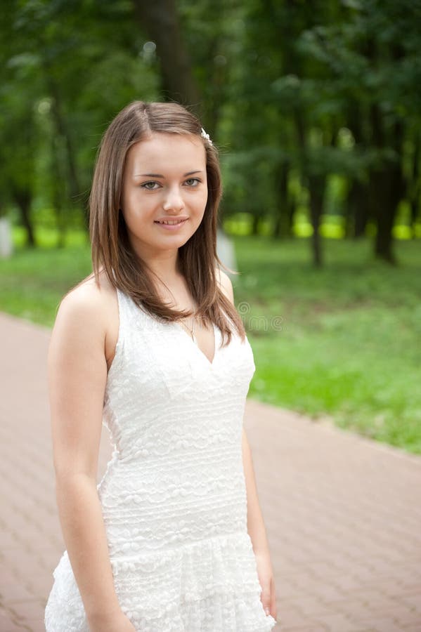 Lady in white stock image. Image of fashion, lovely, nature - 18158943