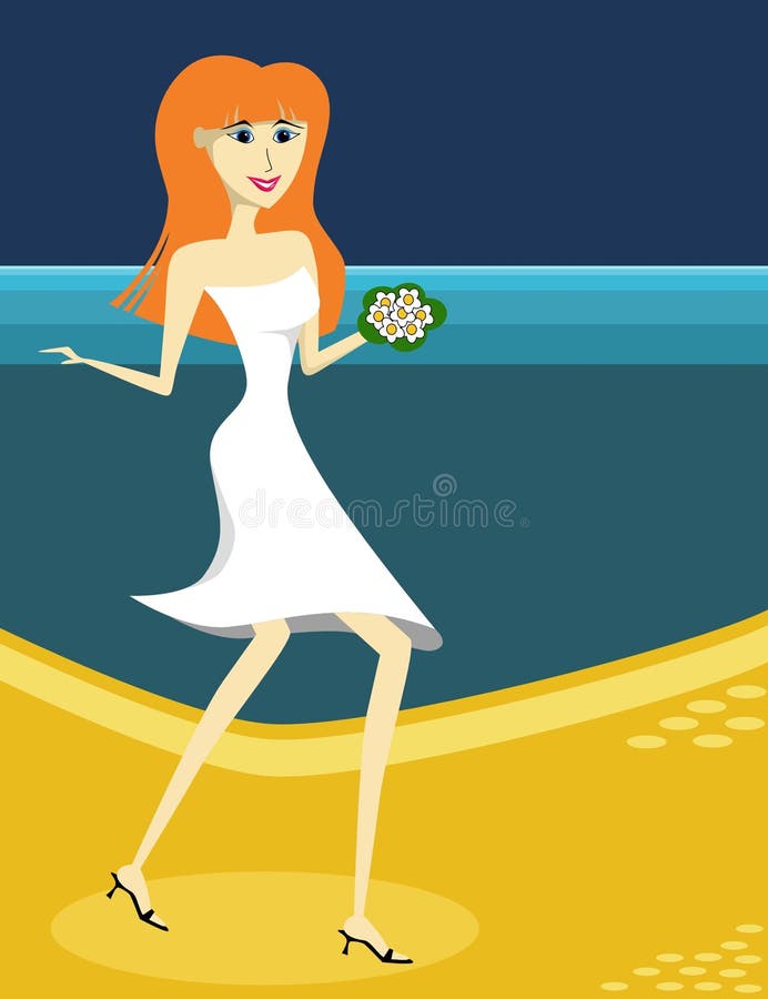 Lady On A Beach stock vector. Illustration of beach, beautiful - 16647635