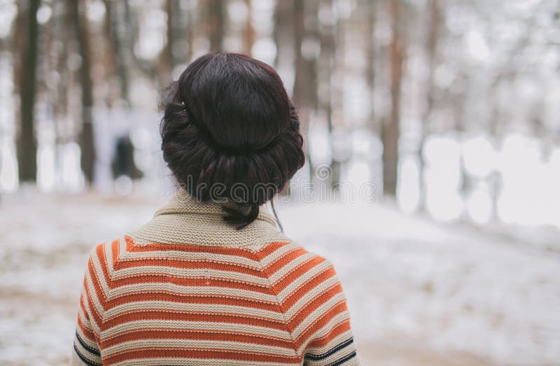 Lady in winter forest stock image. Image of freeze, nature - 48275831