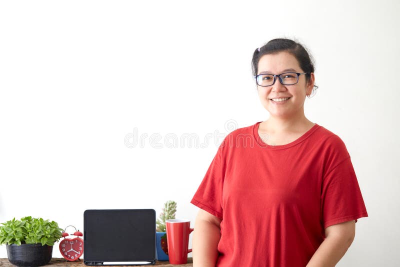 Lady work from home stock photo. Image of technology - 219391130