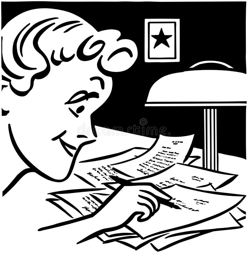 A lady writing a letter stock illustration. Illustration of imagine ...