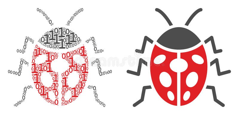Ladybird Bug Composition of Binary Digits Stock Vector - Illustration ...