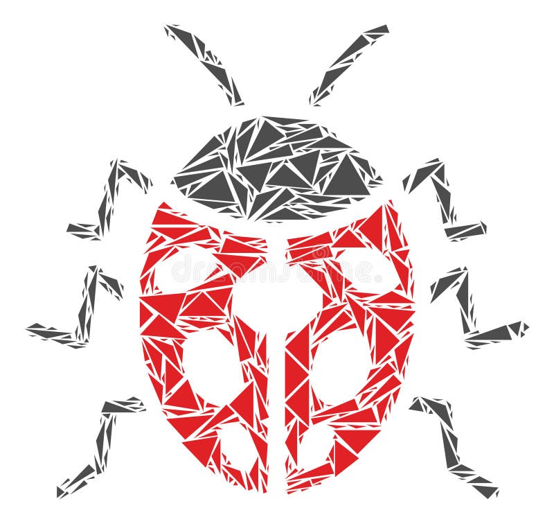 Ladybird Bug Mosaic of Triangles Stock Vector - Illustration of beetle ...