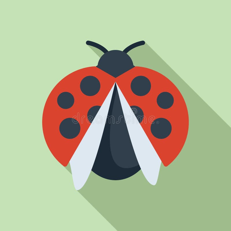 Ladybird Icon Flat Vector. Forest Insect Stock Vector - Illustration of ...