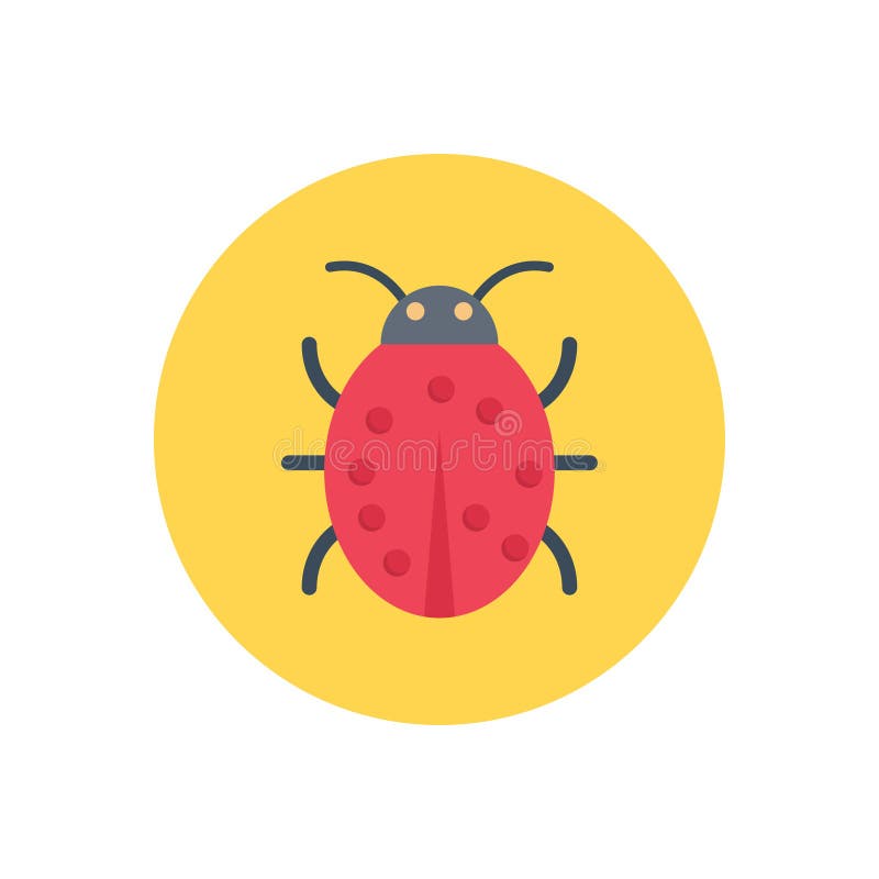 Ladybird Vector Flat Color Icon Stock Vector - Illustration of ladybird ...