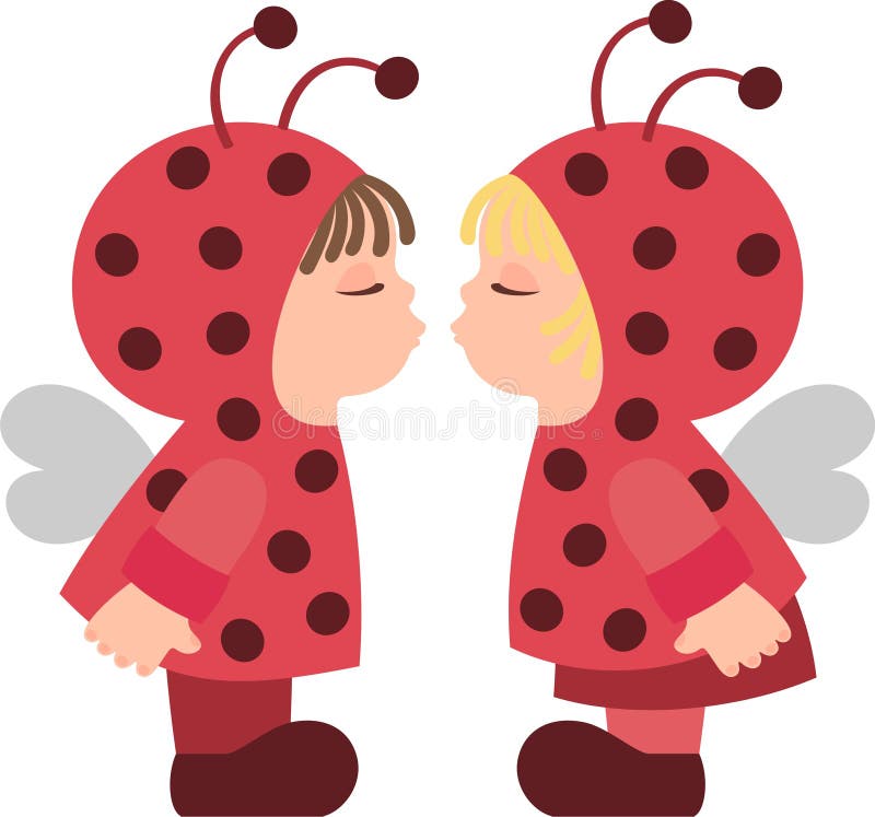 Cute Baby Fairy and Ladybug Stock Illustration - Illustration of ...