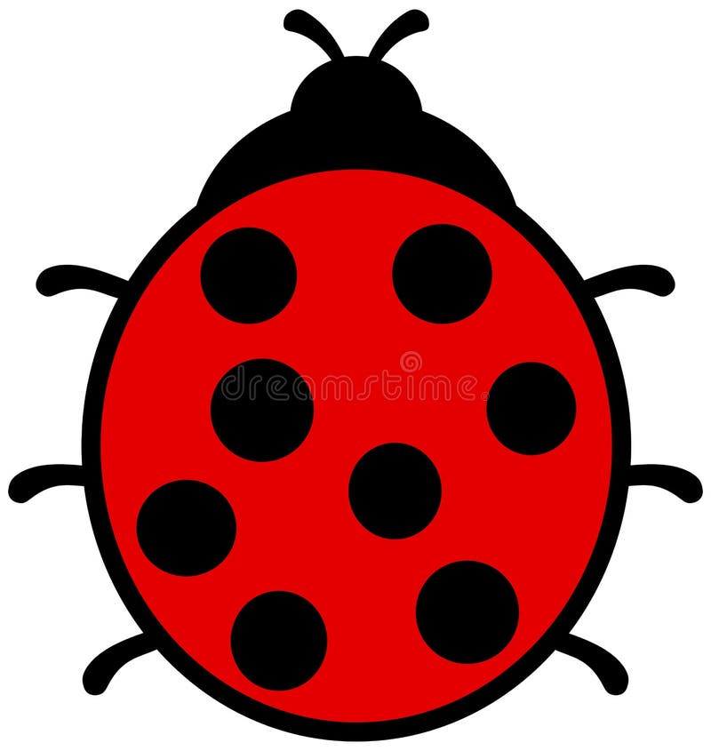 A ladybug back view stock illustration. Illustration of tentacle - 42794326
