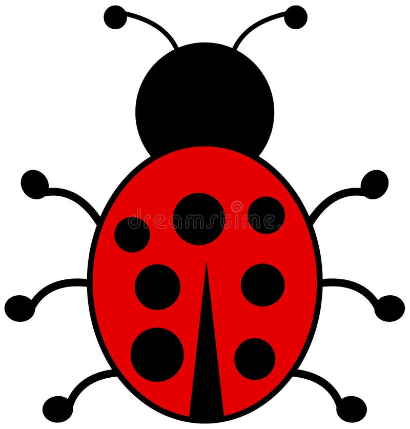 A ladybug back view stock illustration. Illustration of icon - 42794338