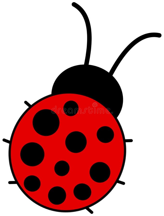 A ladybug back view stock illustration. Illustration of profile - 42794348