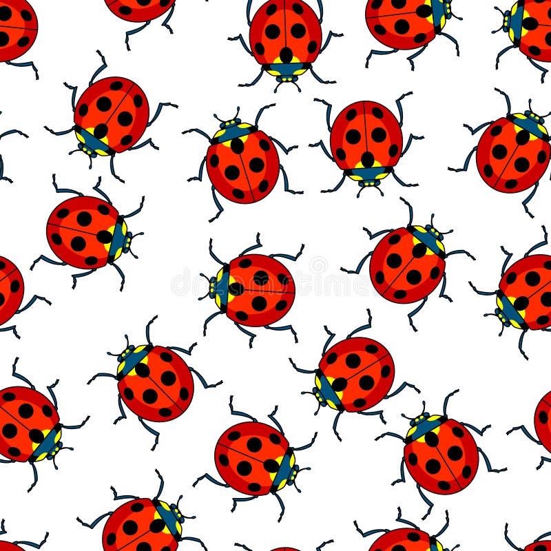 Ladybug beetle pattern stock vector. Illustration of wildlife - 259666807