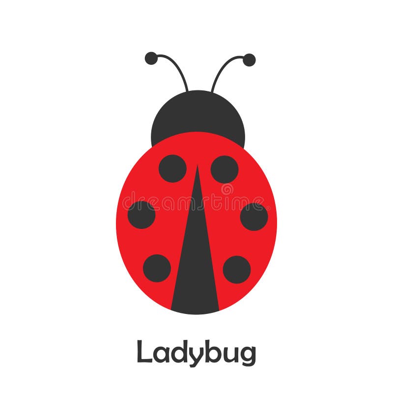 Ladybug in Cartoon Style, Spring Card for Kid, Preschool Activity for ...