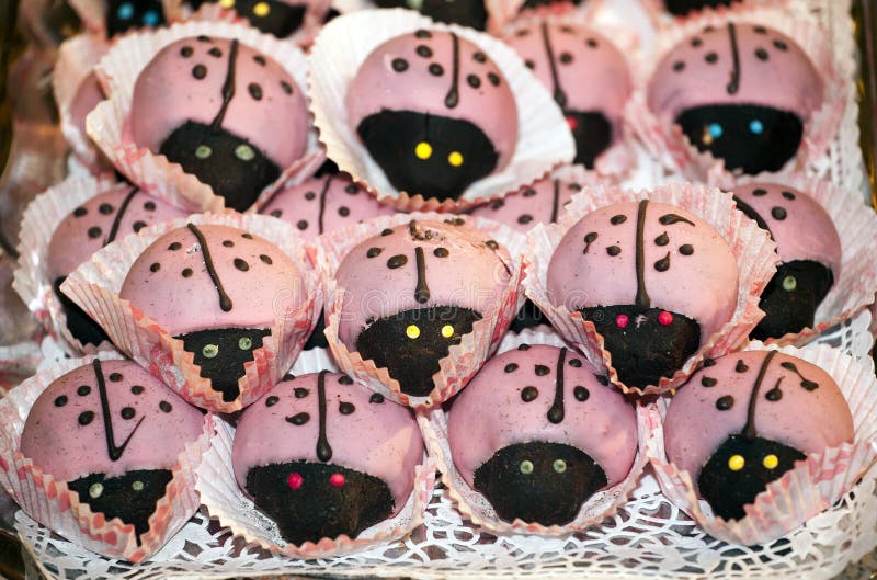 Ladybug cookies stock image. Image of beetle, lady, birthday - 50249325