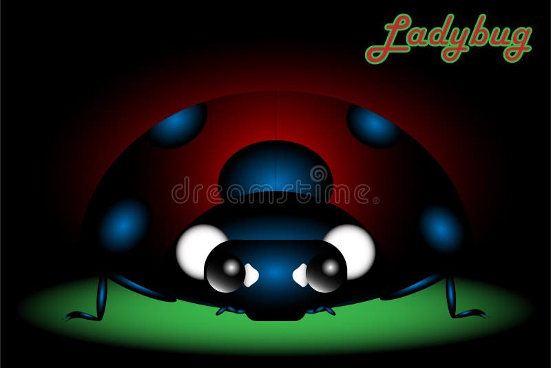 Ladybug in Dark Shade Shadow Stock Vector - Illustration of scarlet ...