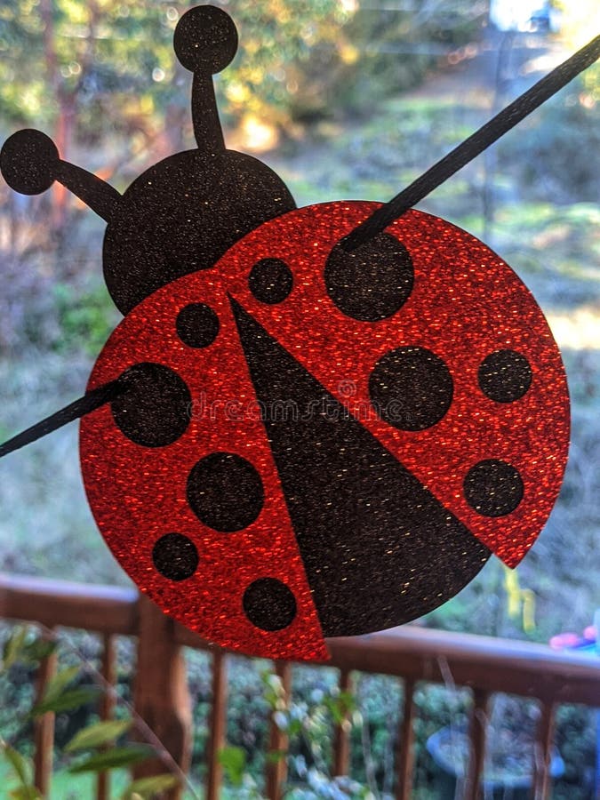 Ladybug Decoration Hanging in a Window Stock Image - Image of produce ...