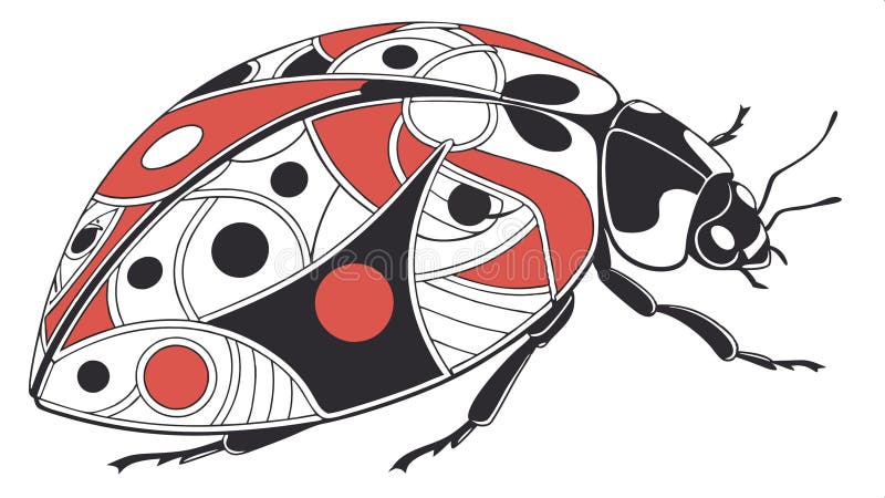 Stylized Red Ladybug Seamless Pattern Stock Vector - Illustration of ...