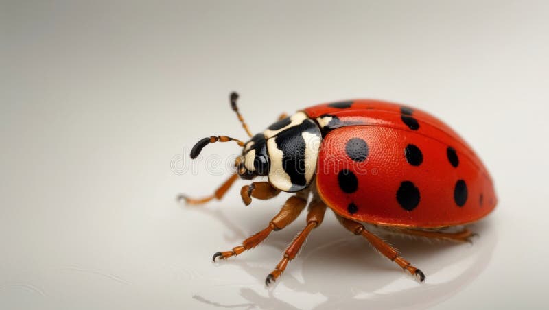 A Ladybug Depicting Black Dots on Its Red Exoskeleton and a Red Spot ...