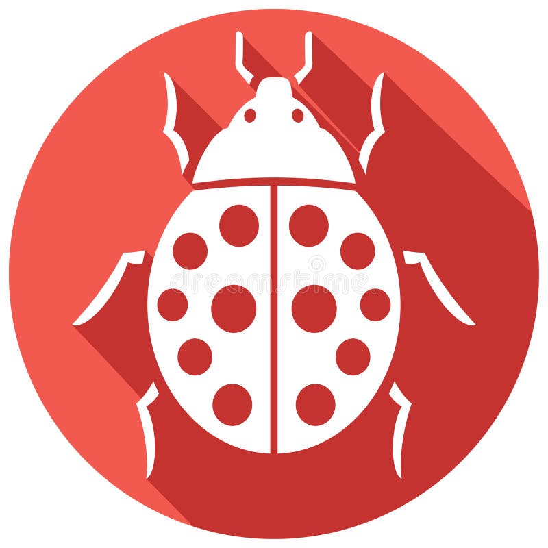 Ladybug Flat Color Vector Icon Stock Vector - Illustration of beautiful ...