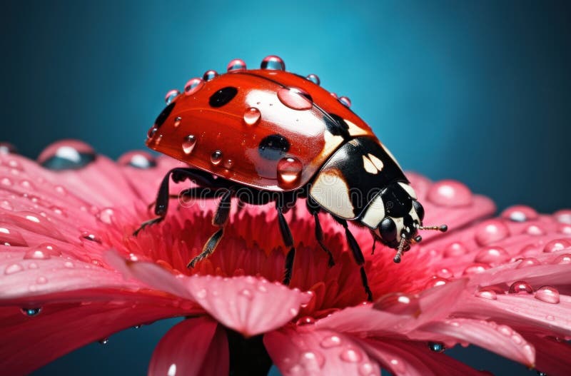 Ladybug on a flower stock photo. Image of petal, grass - 306997516