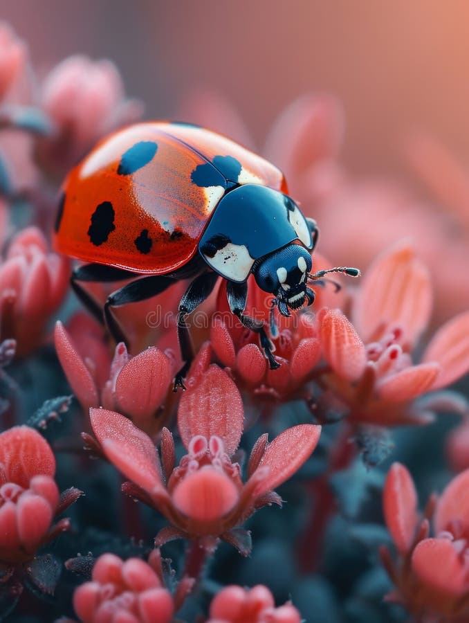 Ladybug on Flower in the Garden Stock Image - Image of plant, grass ...