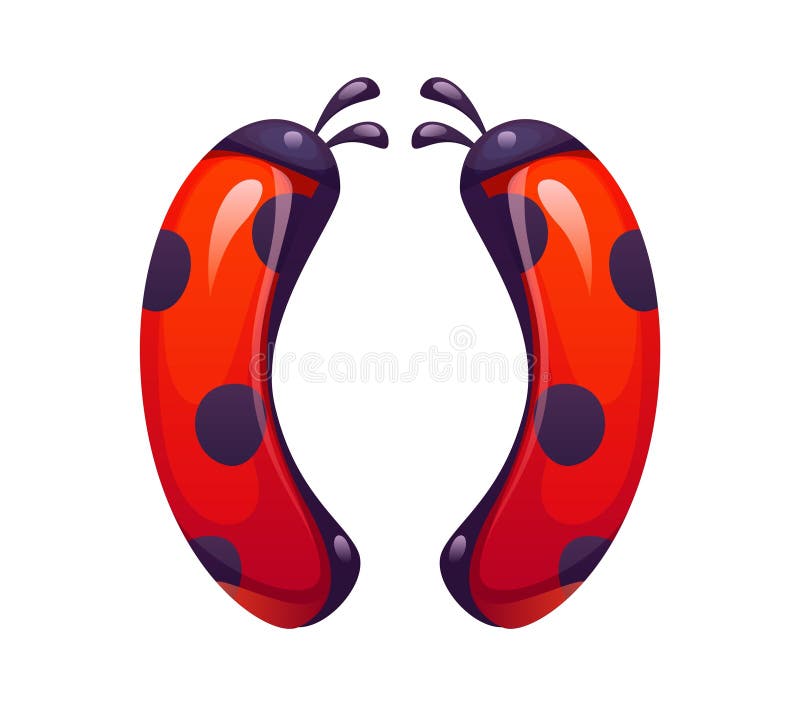 Ladybug Font, Cartoon Insect Punctuation Brackets Stock Vector ...