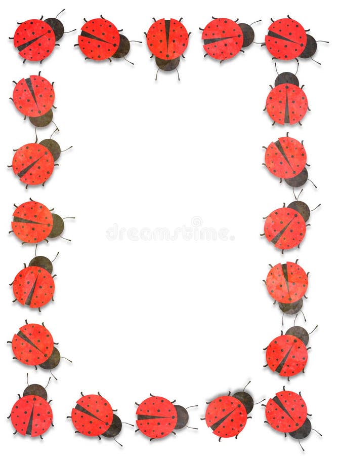 Ladybug frame border stock vector. Illustration of backgrounds - 19296538
