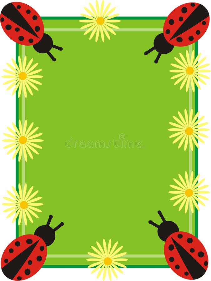 Ladybug frame border stock vector. Illustration of backgrounds - 19296538
