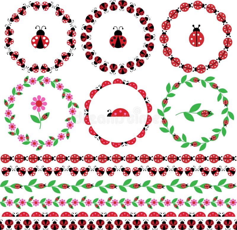 Ladybug frames and borders stock vector. Illustration of trim - 87985332