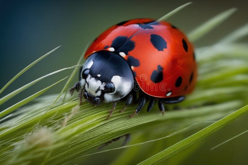 A ladybug on the grass stock photo. Image of grains - 272001066
