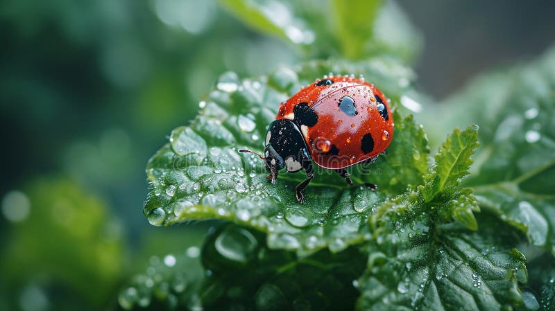 Ladybug in the Green Grass. Macro Bugs and Insects World. Stock ...