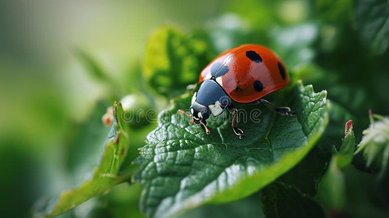 Ladybug in the Green Grass. Macro Bugs and Insects World. Stock ...