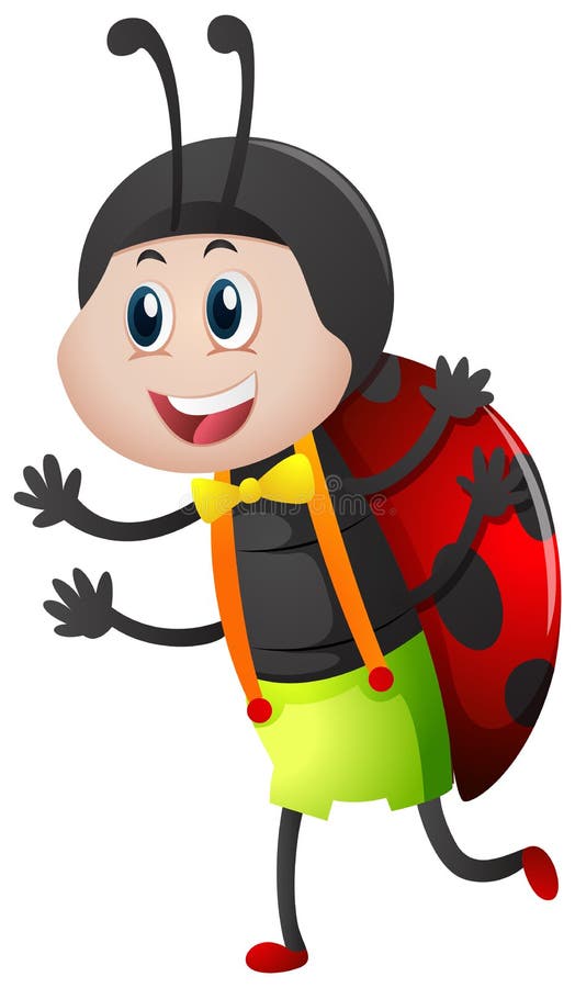 Ladybug with happy face stock vector. Illustration of wildlife - 91695375