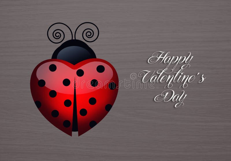 Ladybug with heart stock illustration. Illustration of love - 36790977