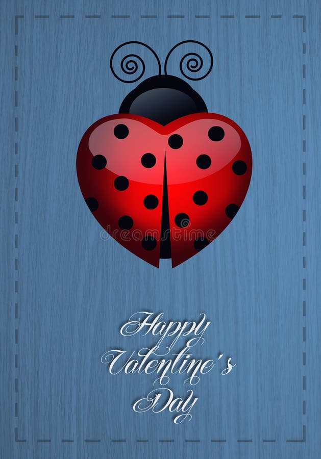 Ladybug with heart stock illustration. Illustration of love - 36790977