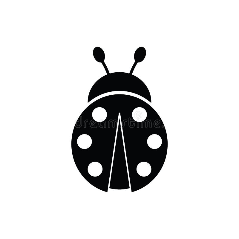 Ladybug Icon Black Vector Sign Stock Vector - Illustration of lady ...