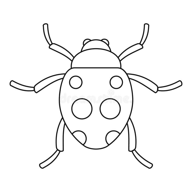 Ladybug Icon, Outline Style Stock Vector - Illustration of biology ...