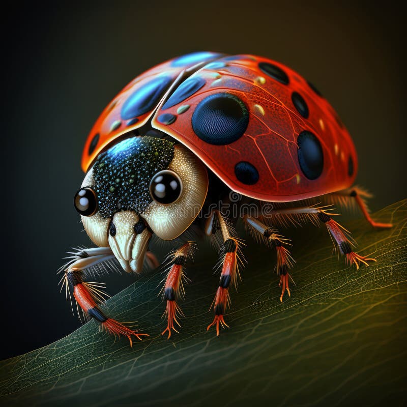 A Ladybug Insect Close Up Image Generative AI Stock Illustration ...
