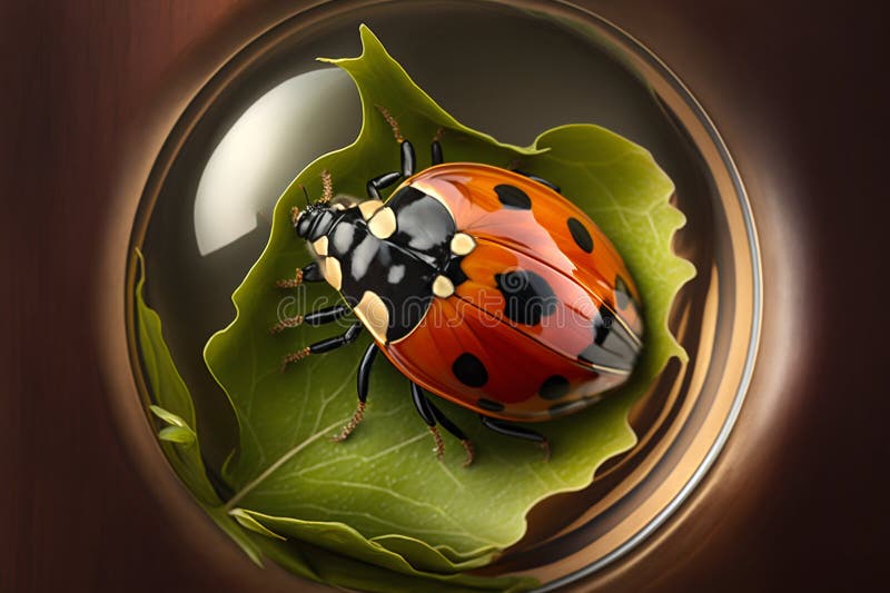 Ladybug Insect Closeup Macro. Generative AI Stock Illustration ...