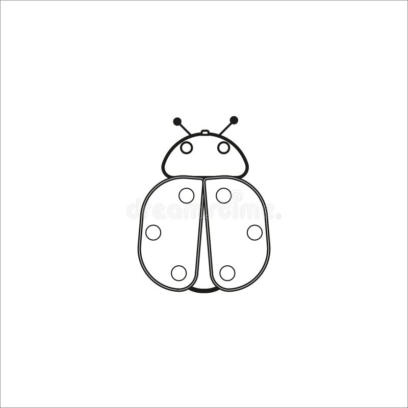 Ladybug Insect Icon. Outline Bug Symbol. Simple Beetle Shape Stock ...