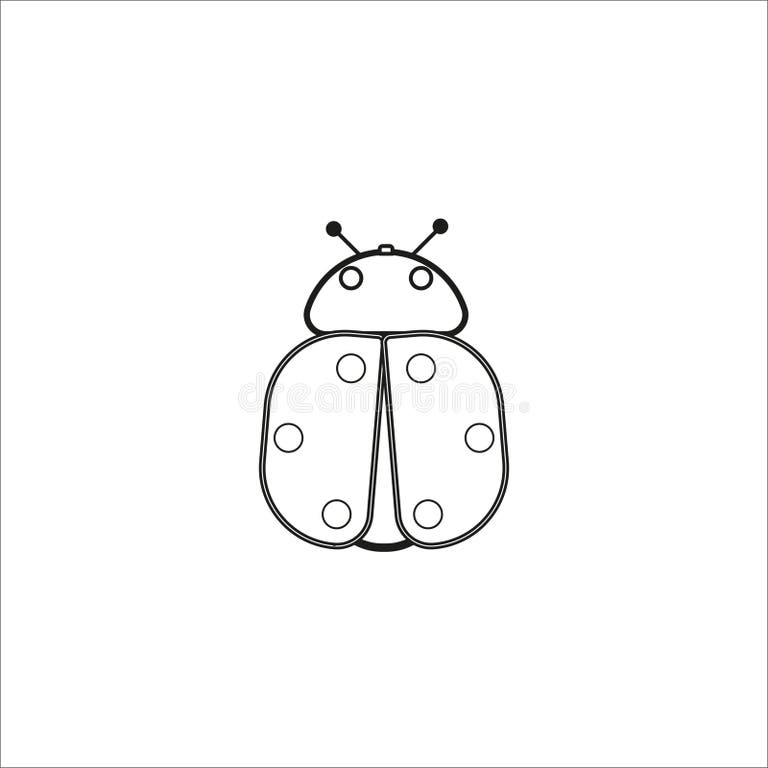 Ladybug Insect Icon. Outline Bug Symbol. Simple Beetle Shape Stock ...