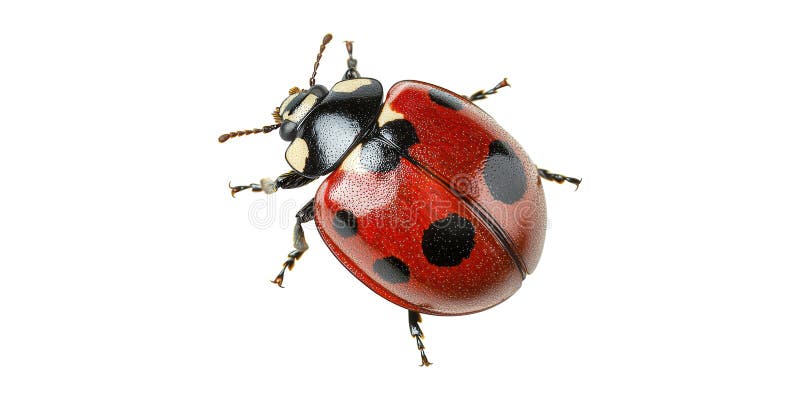 Ladybug Insect with Red Shell and Black Spots Isolated on Transparent ...