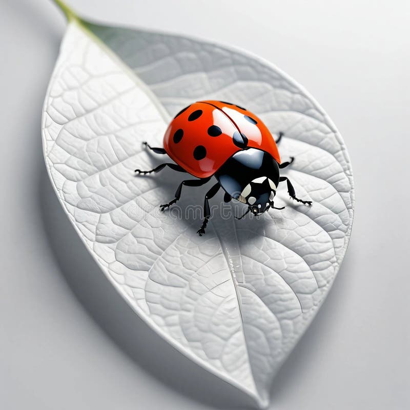 A Ladybug with Intricate Leaf Detailing Stock Illustration ...