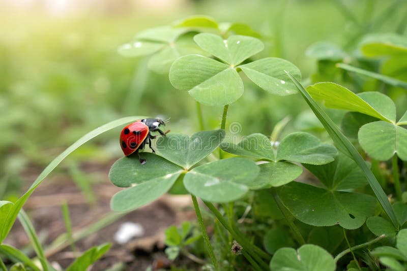 A Ladybug, with Its Vibrant Red Shell and Black Spots, Delicately Rests ...