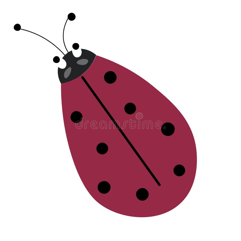 Ladybug or Ladybird Simple Flat Design Red and Black. Vector ...