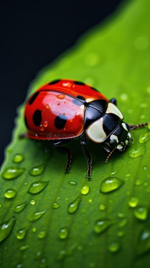 A Ladybug on a Leaf in the Field Stock Image - Image of isolated ...