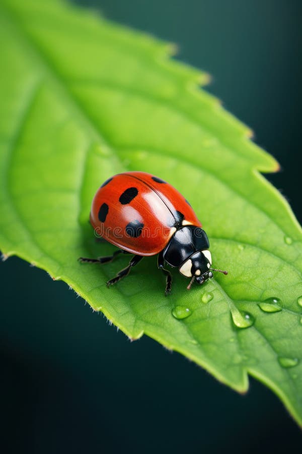 A Ladybug on a Leaf in the Field Stock Image - Image of beetle, garden ...