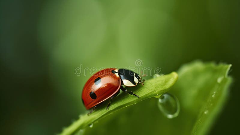 Ladybugs Dancing Amidst the Blades of Grass. Generative AI Stock ...