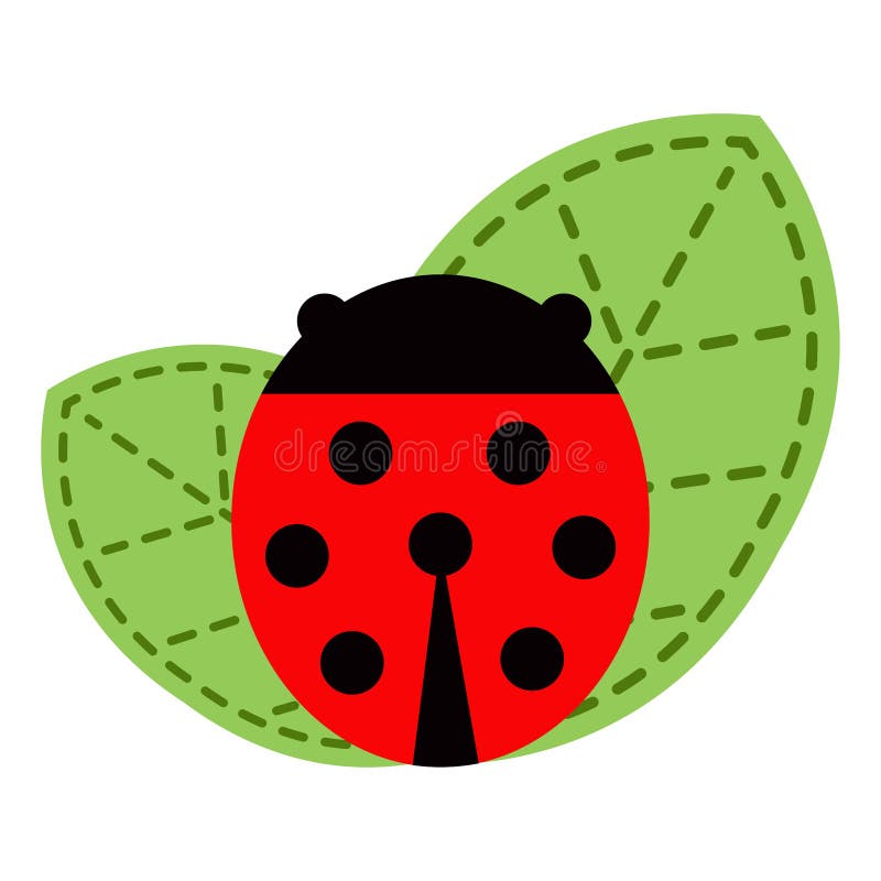 Ladybug on a leaf stock vector. Illustration of cartoon - 256725180